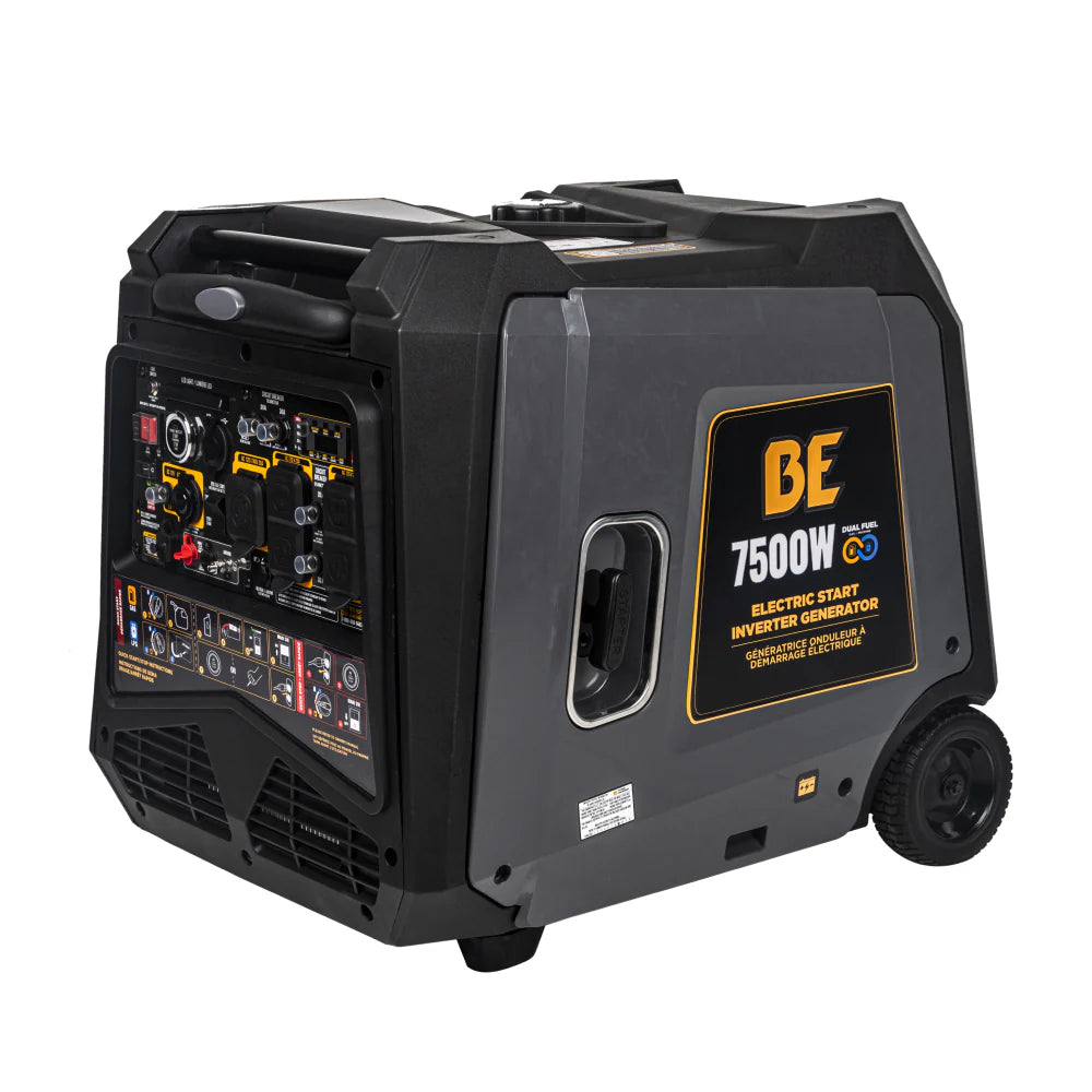 BE Power 7,500W Dual-Fuel Digital Inverter Generator with 2-Wire Remot ...